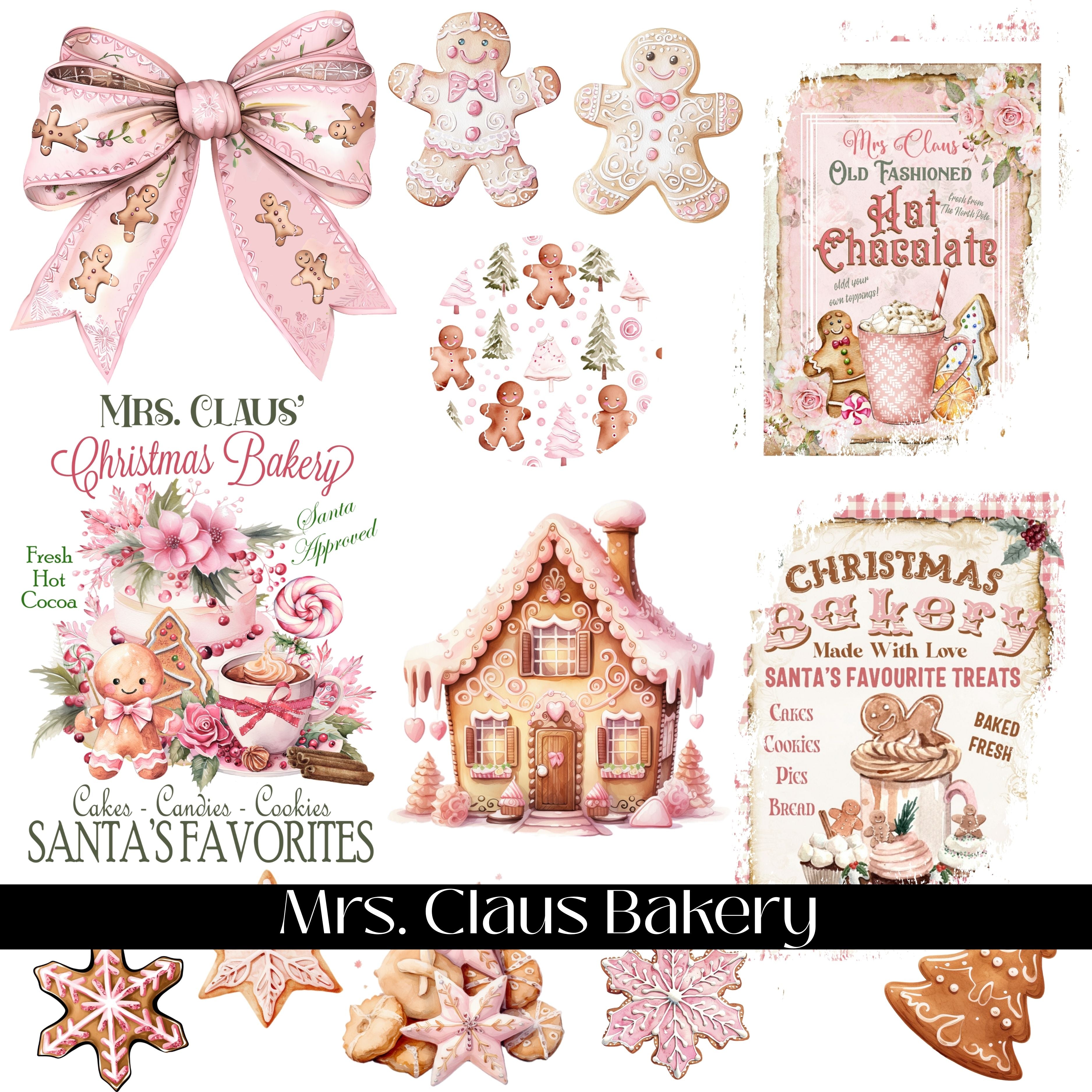 Mrs. Claus Bakery UV DTF Decal Sheet – Kraft Craze