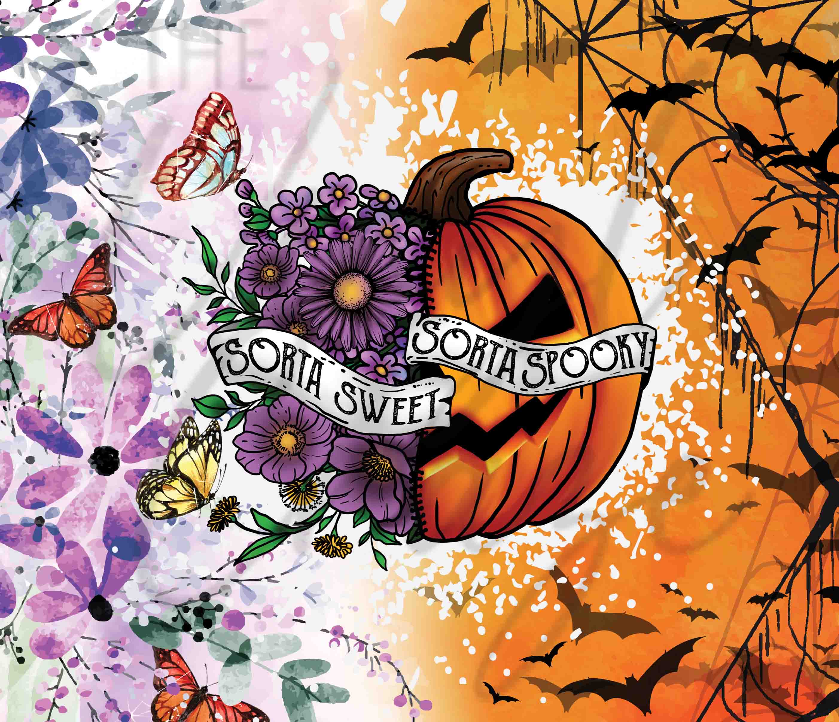 Sorta Sweet Sorta Spooky 20 or 30 oz Skinny Adhesive Vinyl Wrap – Kraft ...