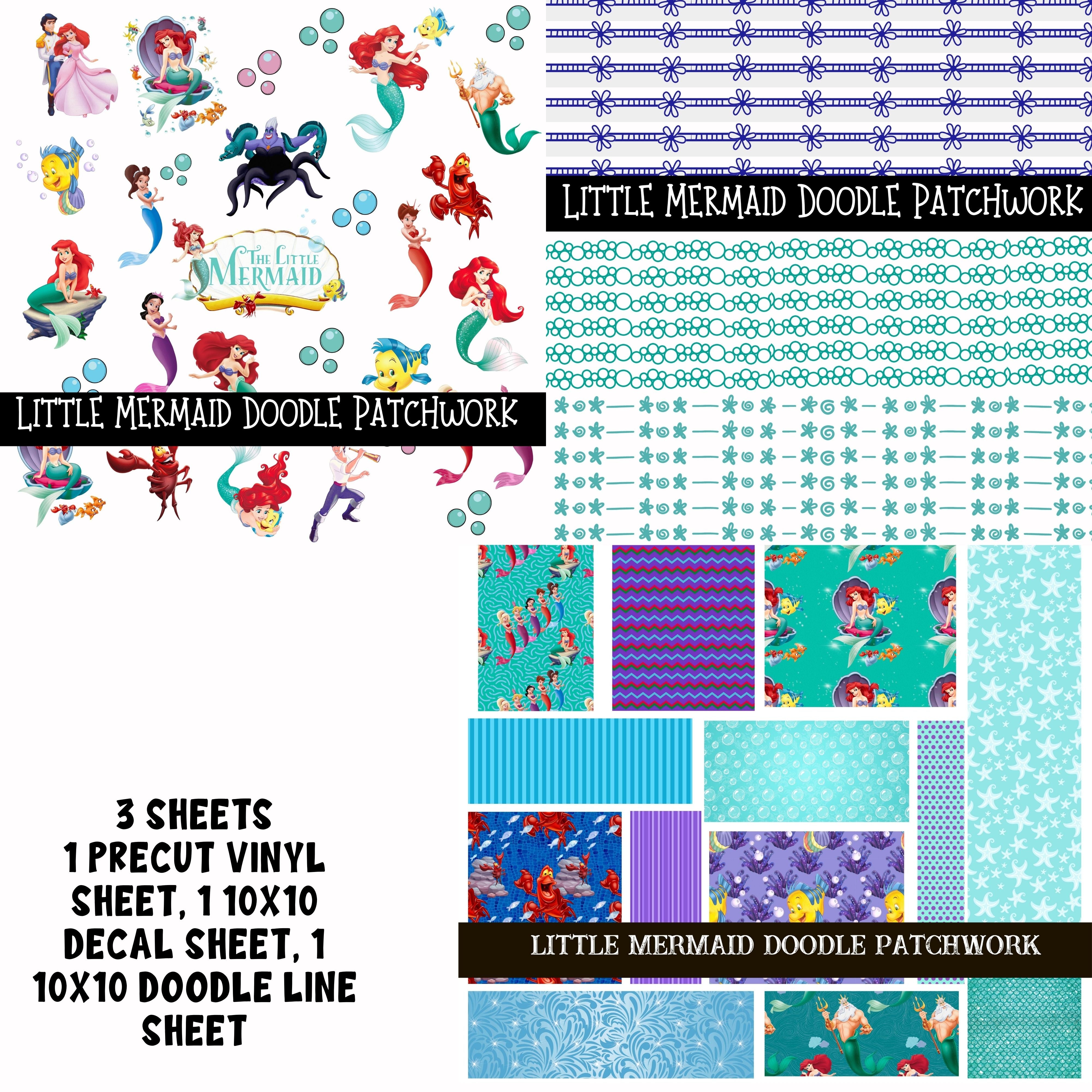 Little Mermaid Doodle Patchwork Set – Kraft Craze