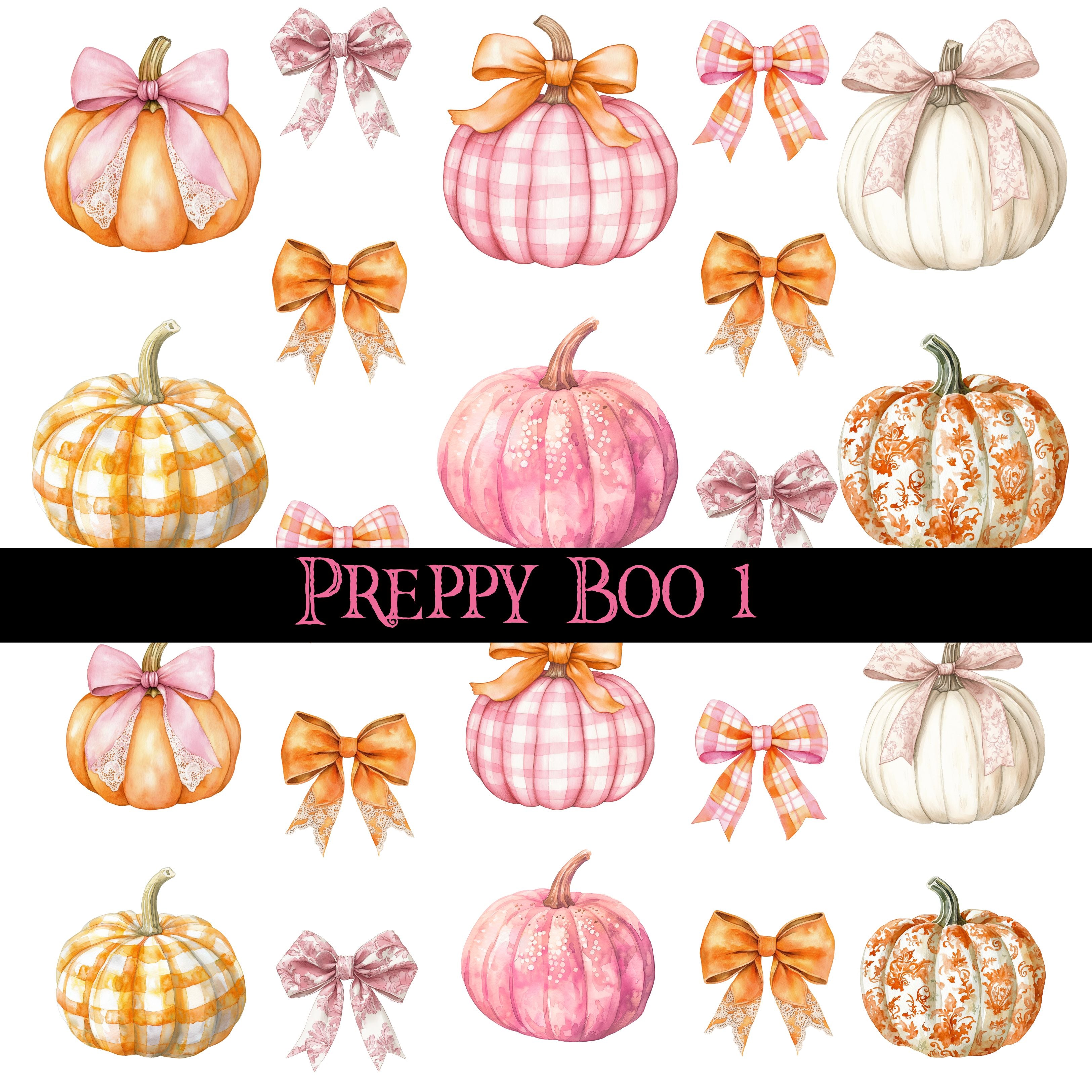 Preppy Boo UV DTF Decal sheet 2 Sheet Designs – Kraft Craze