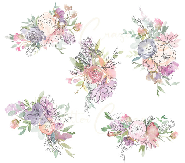 Hand Painted Floral UV DTF Decals- 2 Options – Kraft Craze