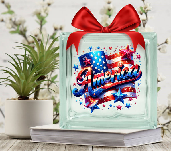 America Glass Block Decal – Kraft Craze