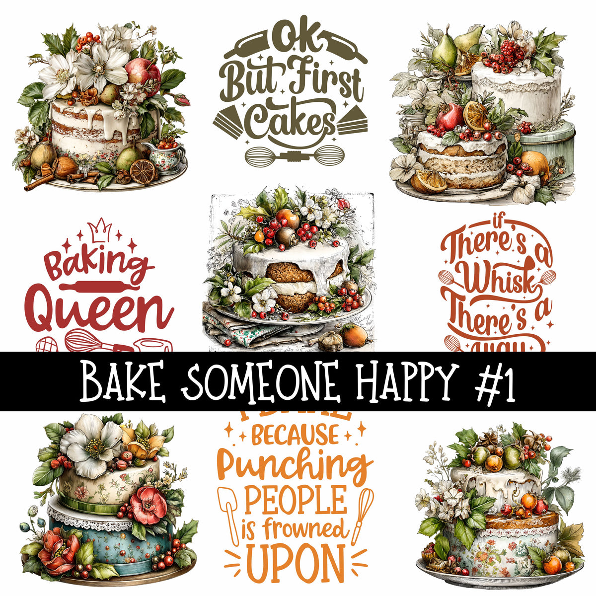 Bake someone happy Collection UV Decal sheets 2 to choose from – Kraft Craze
