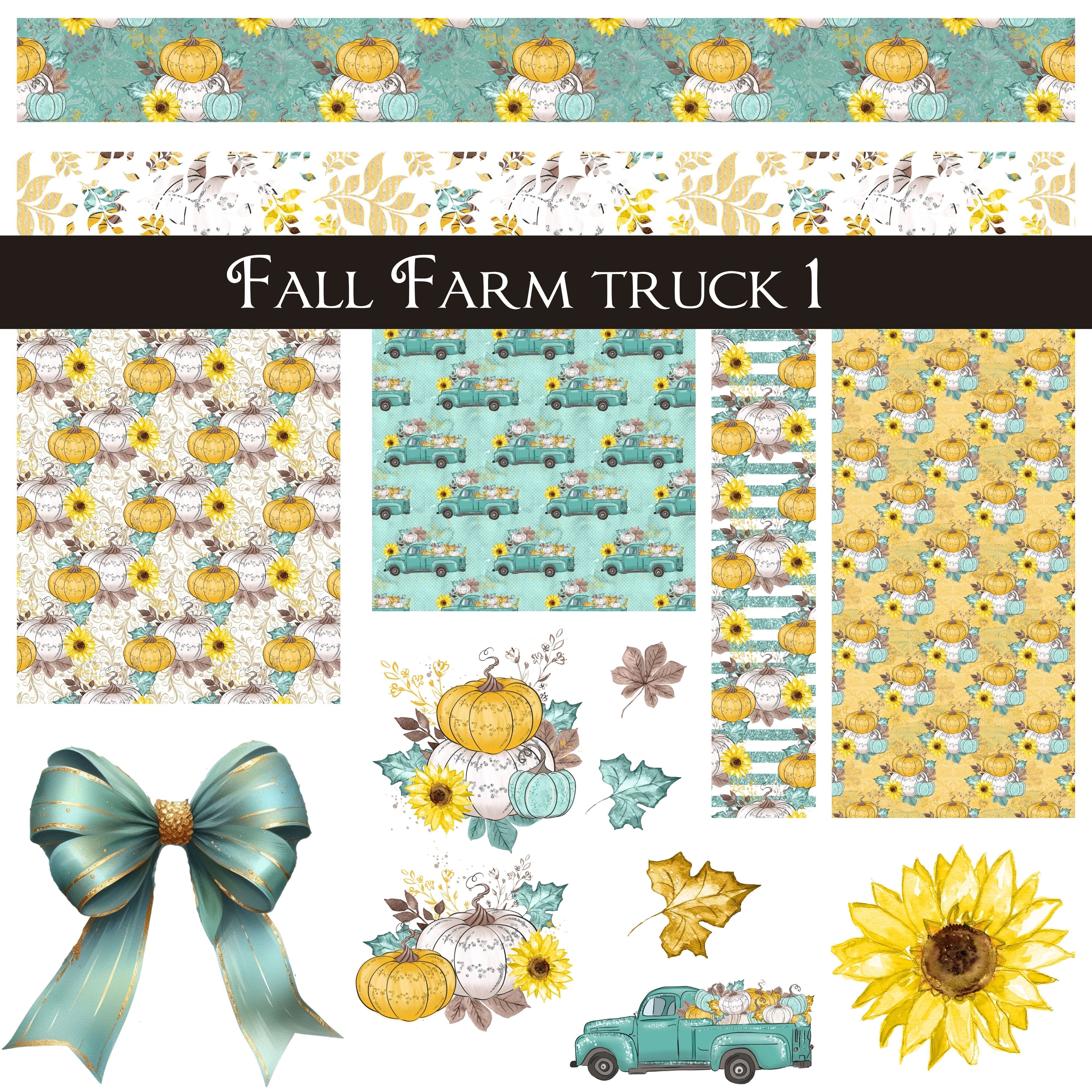 Fall Farm truck UV DTF Decal Sheets 2 design options – Kraft Craze
