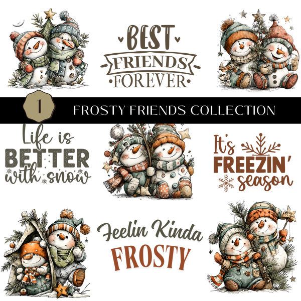 Frosty Friends Collection UV DTF Decal Sheets- 3 Designs – Kraft Craze