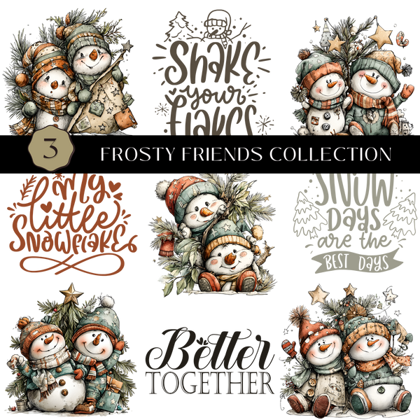 Frosty Friends Collection UV DTF Decal Sheets- 3 Designs – Kraft Craze
