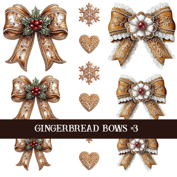 Gingerbread Bow Collection Decal sheets-12 styles – Kraft Craze