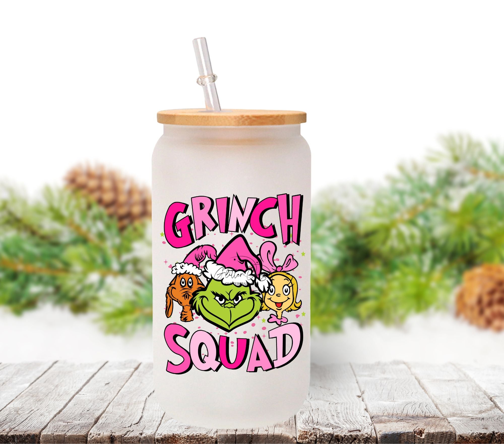Grinch Squad Pink UV DTF Decals – Kraft Craze