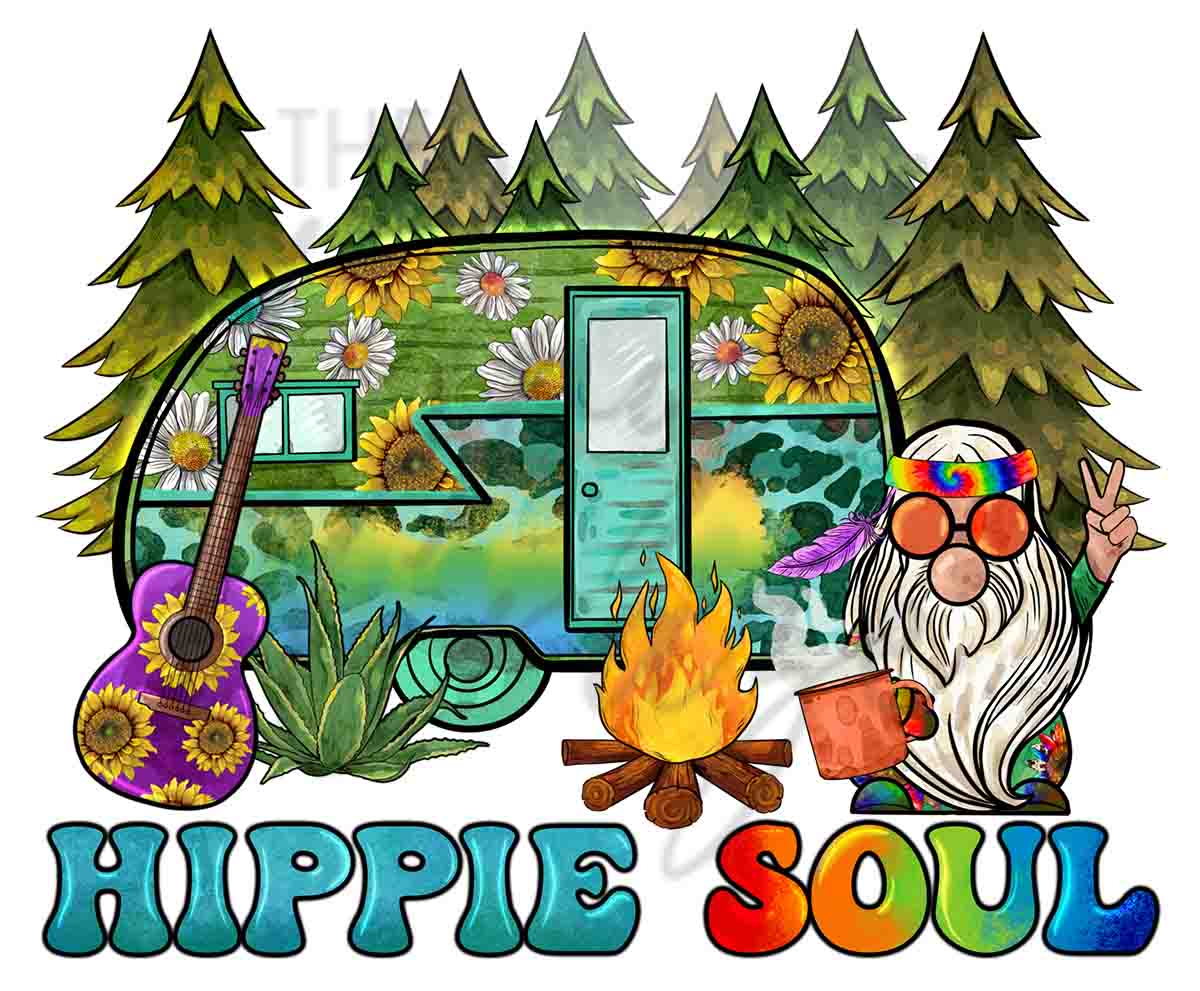 Hippie Soul Peace Man UV DTF Decal – Kraft Craze