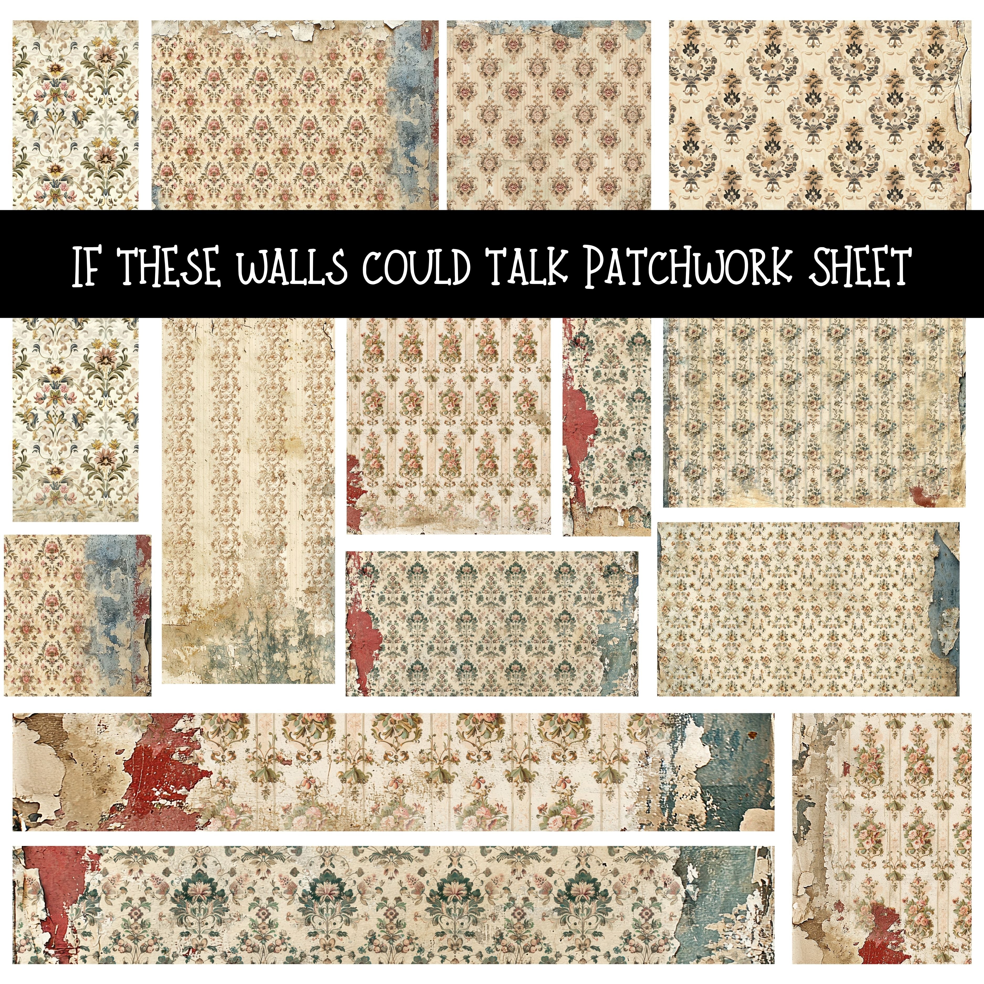 If these walls could talk Patchwork precut vinyl sheet available in 12 ...