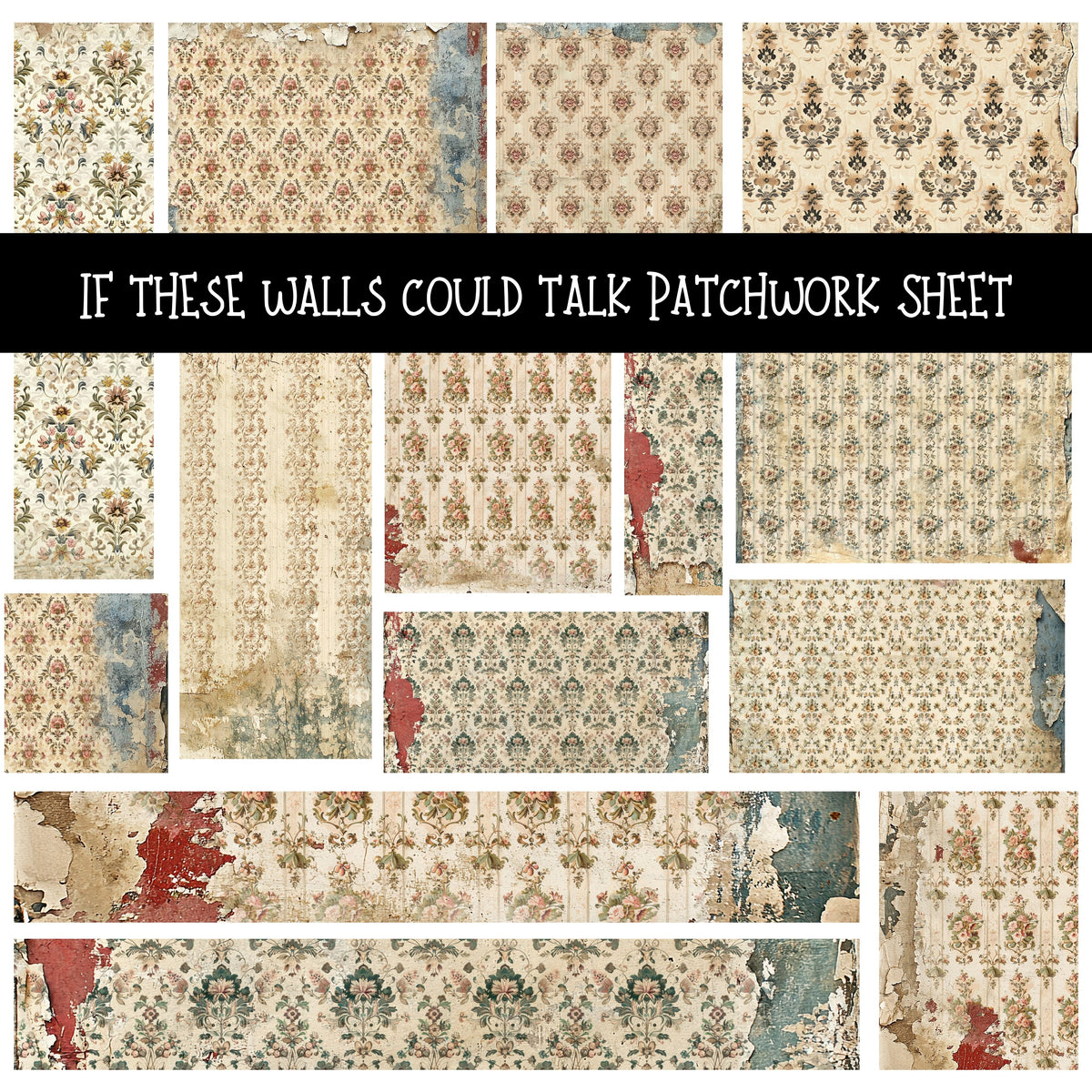 If these walls could talk Patchwork precut vinyl sheet available in 12 ...