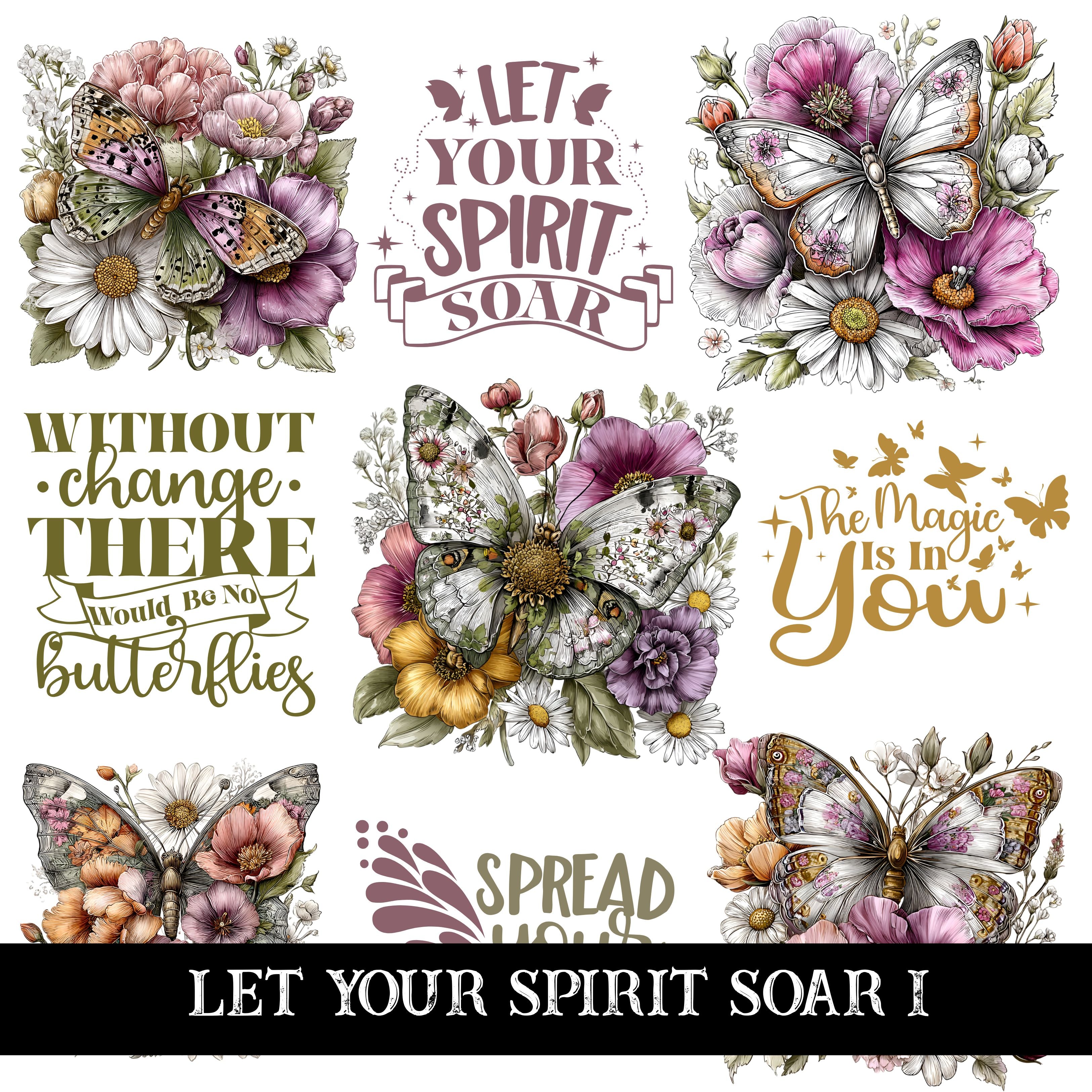 Let your spirit soar UV DTF Decal Sheets 2 design options – Kraft Craze