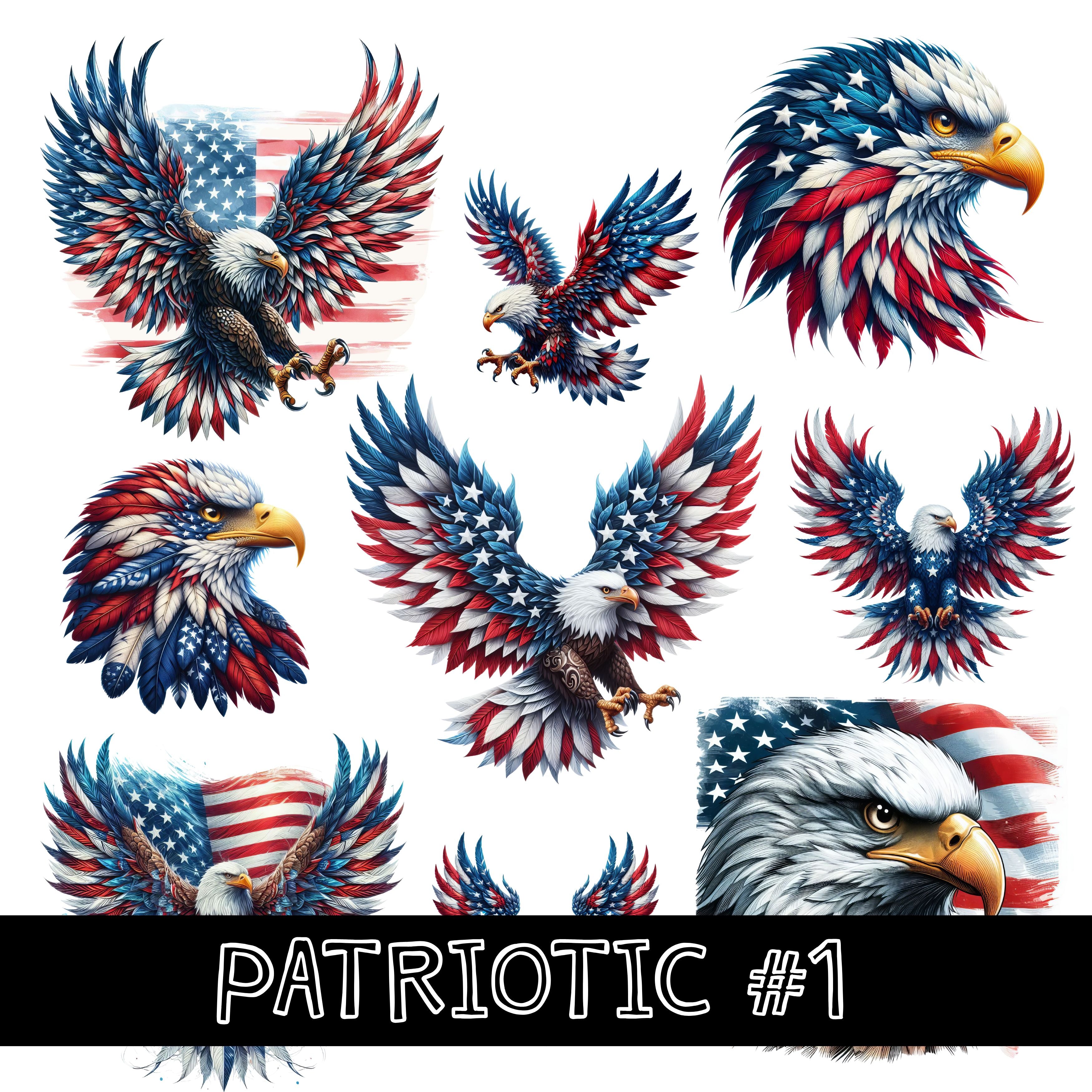 Patriotic UV DTF Decal Sheets 5 sheet designs – Kraft Craze