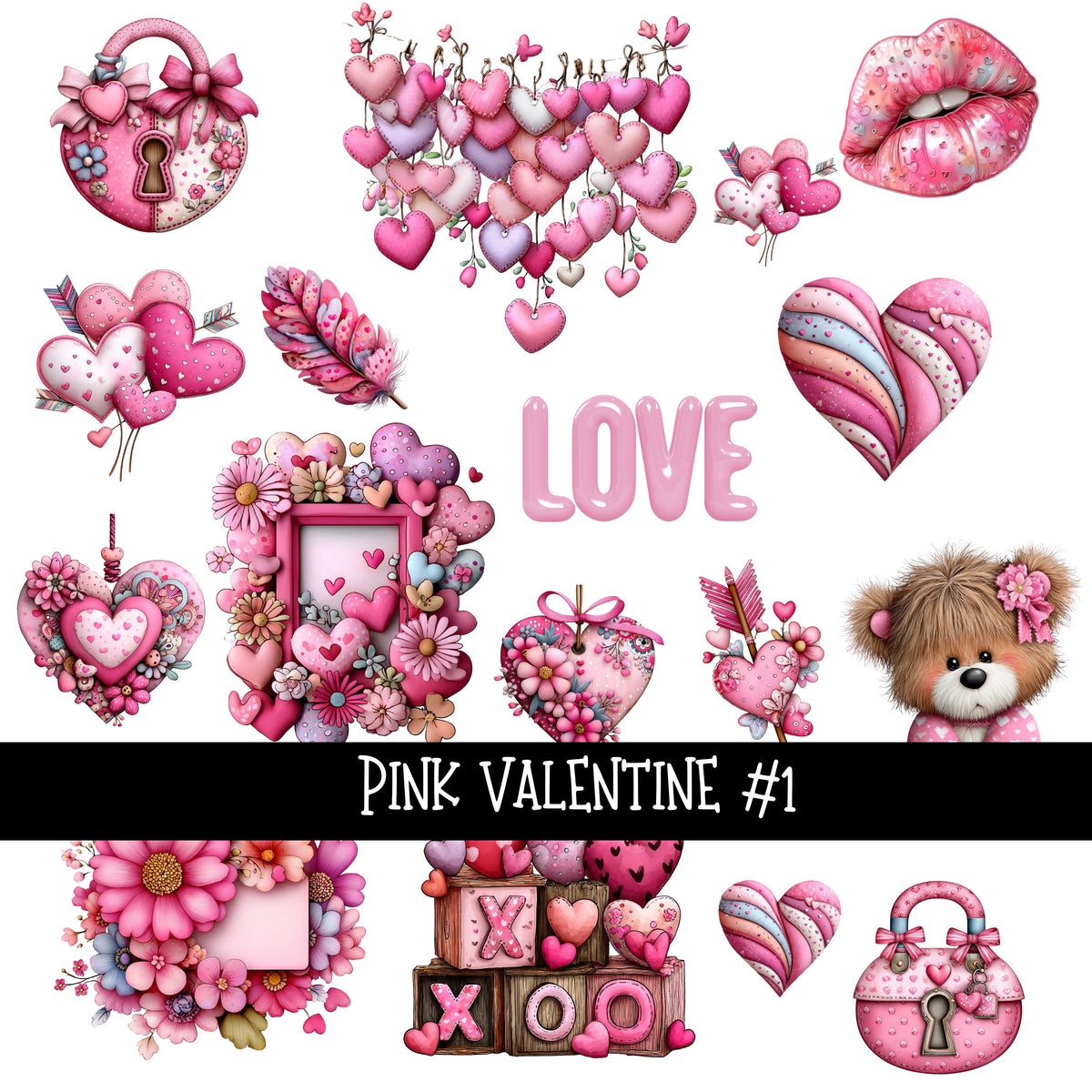 Pink Valentine UV DTF Decal sheets 2 to choose from – Kraft Craze