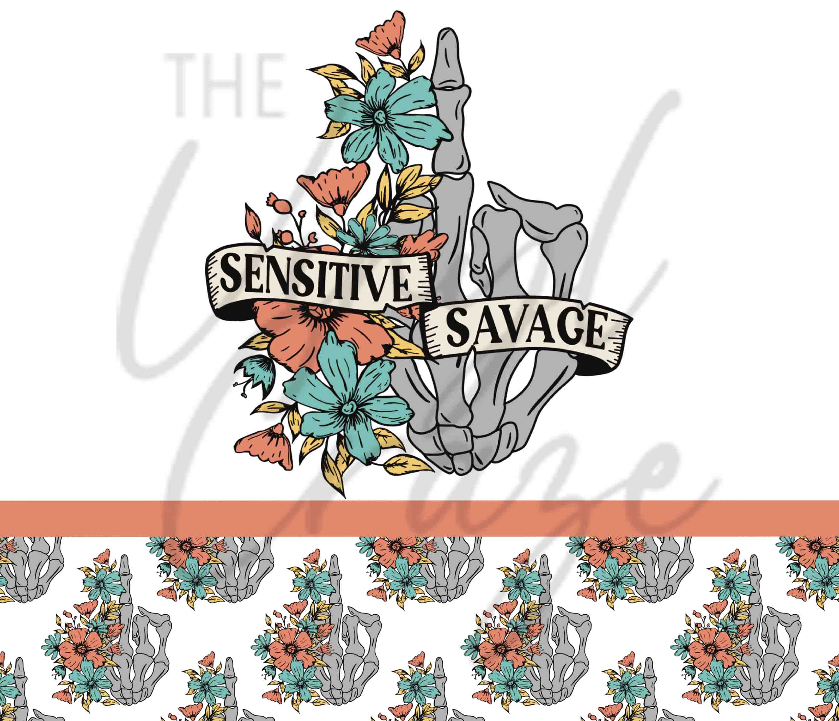 Sensitive and Savage Middle Finger 20 or 30 oz Skinny Adhesive Vinyl W ...