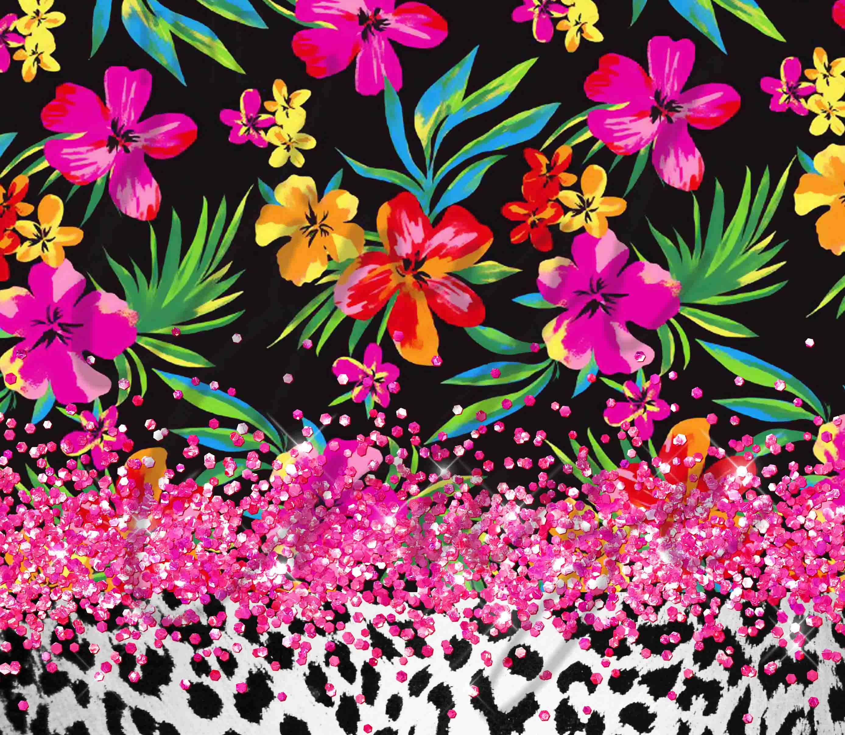 Tropical Hibiscus and Animal Print 20 or 30 oz Skinny Adhesive Vinyl W ...