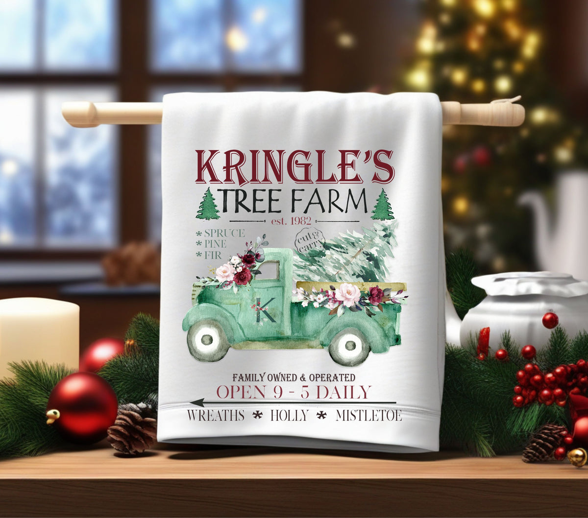 Kringle's Tree Farm DTF Transfers for pillows and towels – Kraft Craze