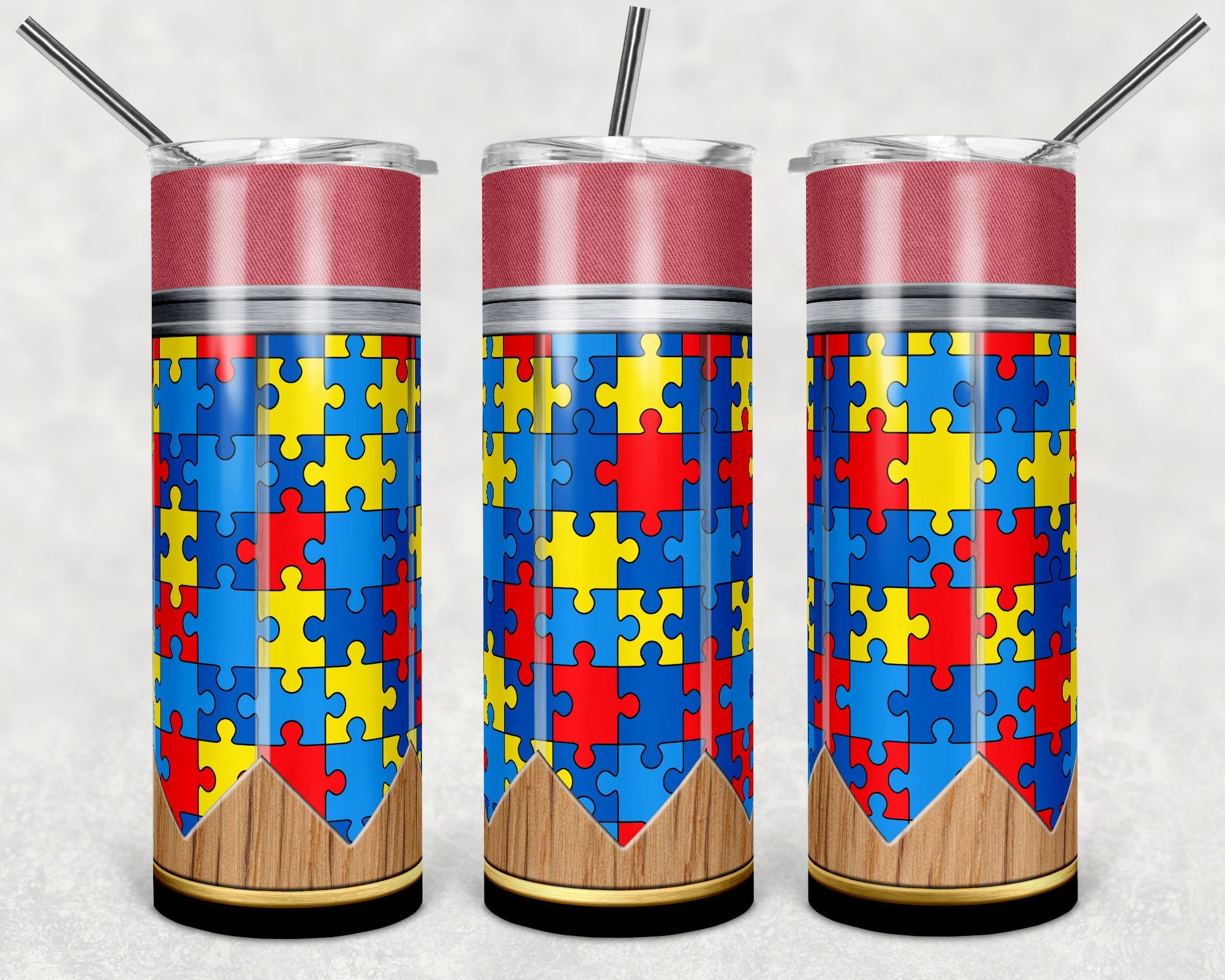 Mens Pencil Autism 20 oz Skinny Adhesive Vinyl Wrap – Kraft Craze