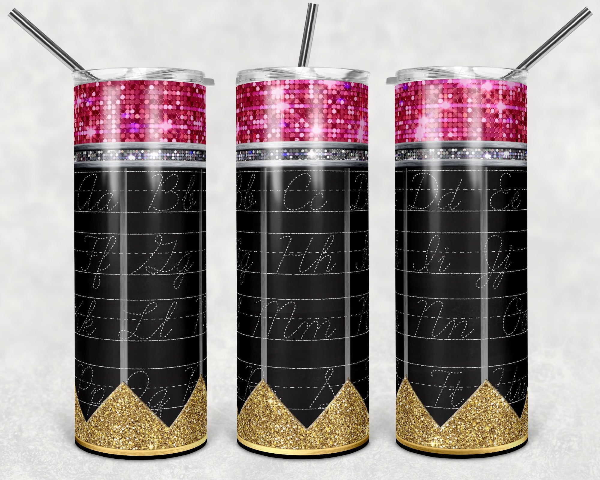 Pencil Alphabet in Black 20 oz Skinny Adhesive Vinyl Wrap – Kraft Craze