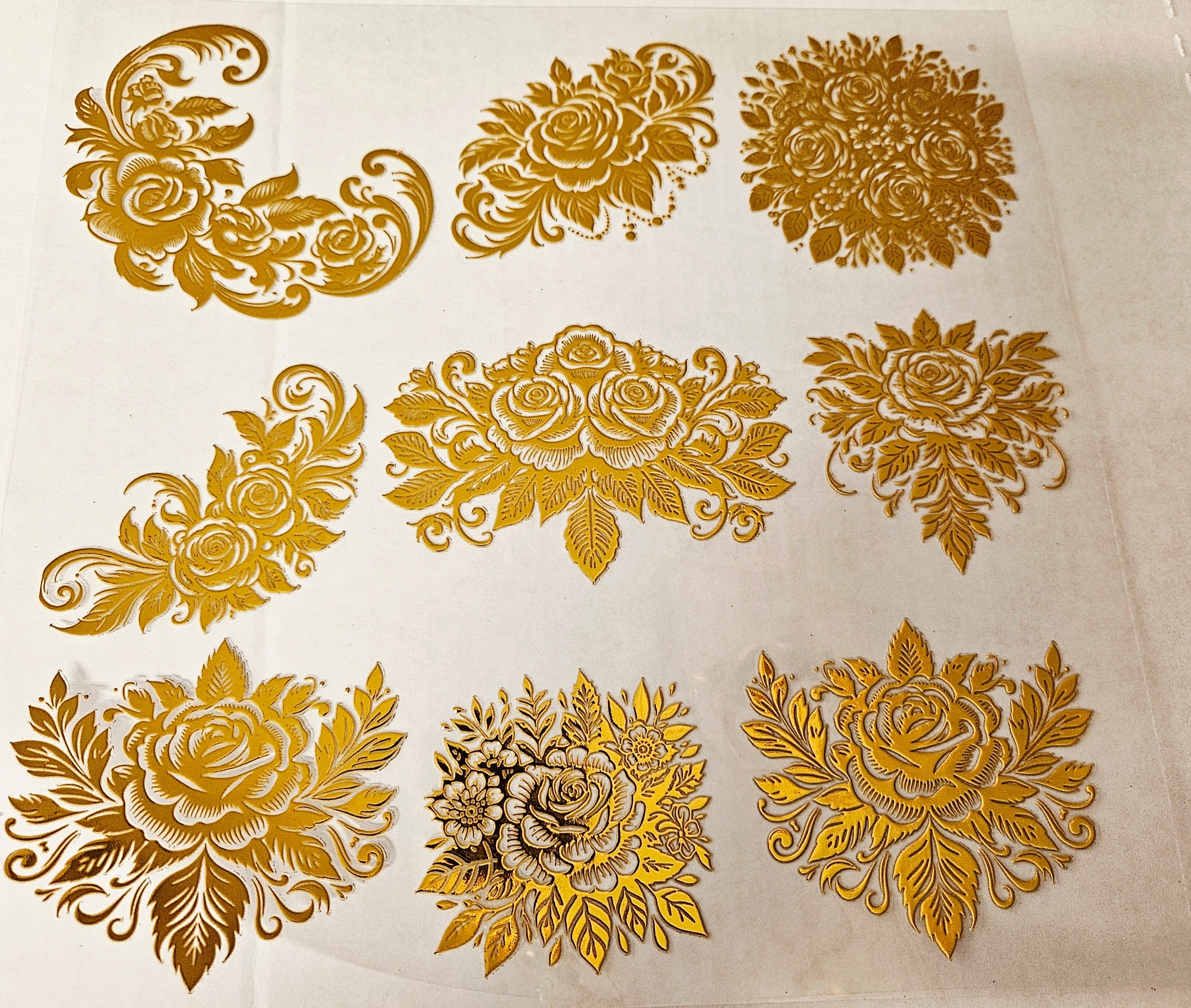 #42 Metallic UV DTF- Floral- available in Gold, Silver – Kraft Craze
