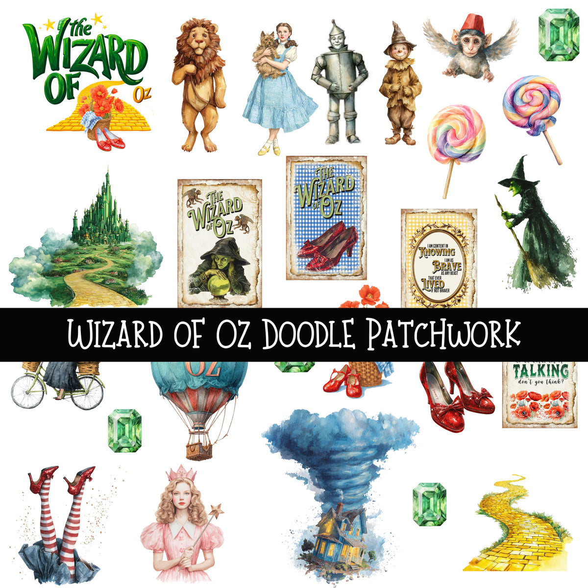 Wizard of Oz Doodle Patchwork Set – Kraft Craze